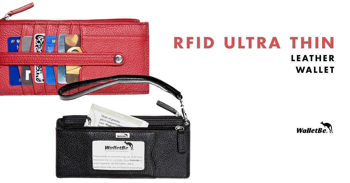 Ultra Thin Leather Snap Card Wallet RFID – WalletBe