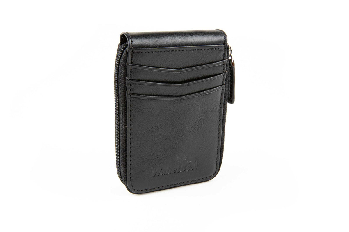 Men's RFID Zipper Front Pocket Wallet Inner ID – WalletBe